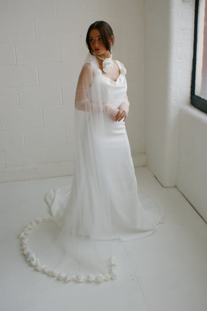 Luxury Handmade Rose Wedding Veil – Velo Bianco